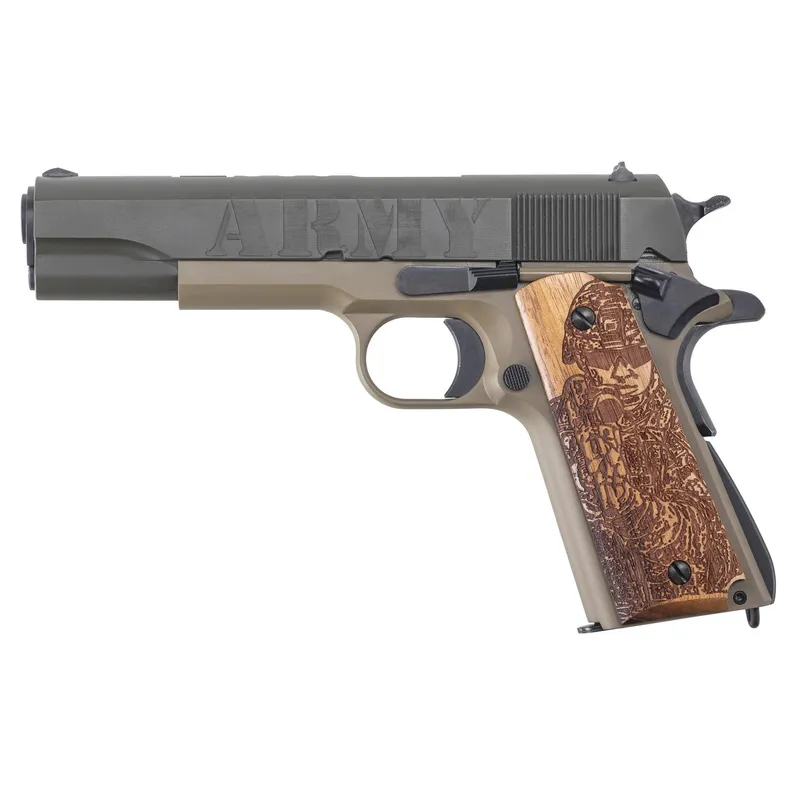 Auto Ordnance 1911 .45 ACP 5" Coyote Tan Frame Olive Drab Green Slide ...